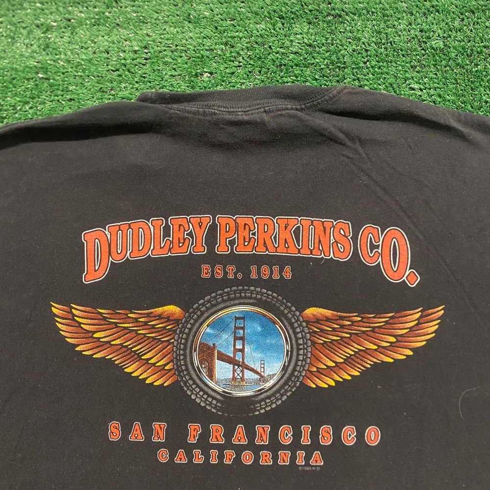 Harley Davidson Dudley Perkins Vintage Moto Biker T-S… - Gem